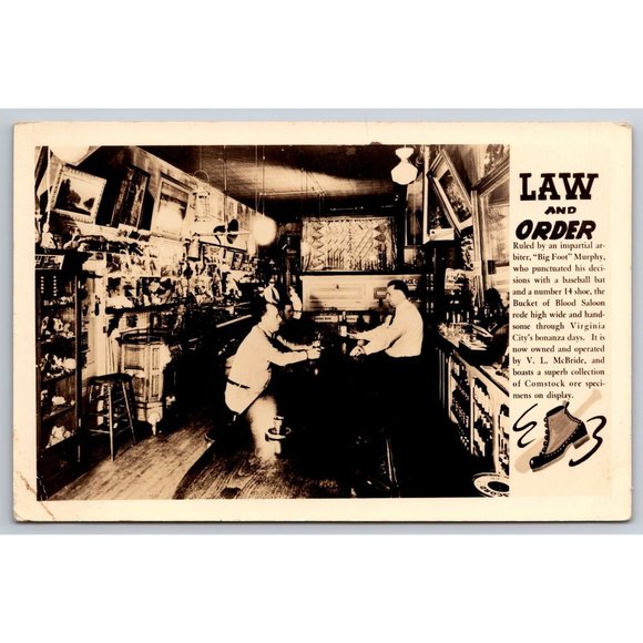 Other | Postcard Vintage Law And Order Rppc Virginia City Bucket Of ...